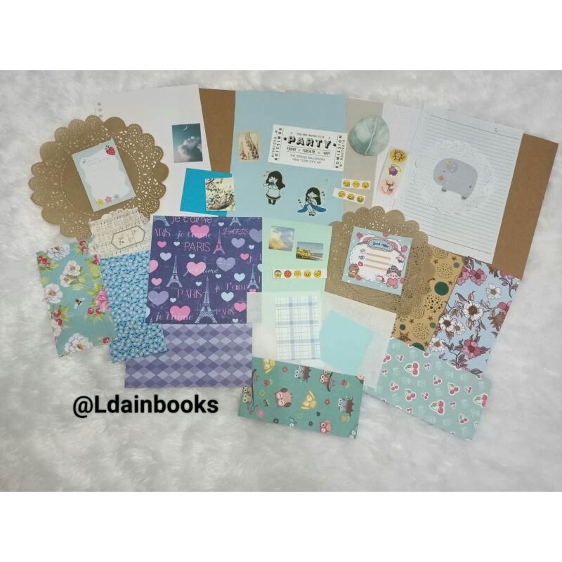 Jual Journal Kit Blue/Jurnal Kit Biru Papers and Stikers Aesthetic Cute ...