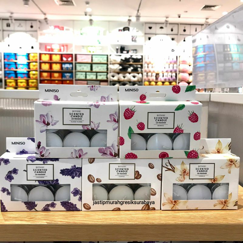 Jual SCANTED CANDLE MINISO LILIN AROMA TERAPI MINISO LILIN MINISO ...