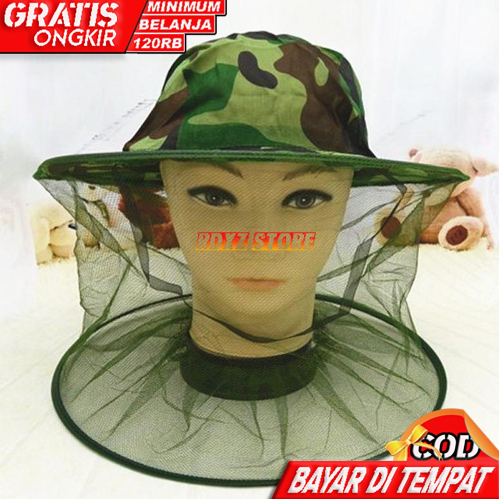 Jual W3R Topi Mancing Jaring Anti Nyamuk Lebah Topi Anti sengat Lebah ...