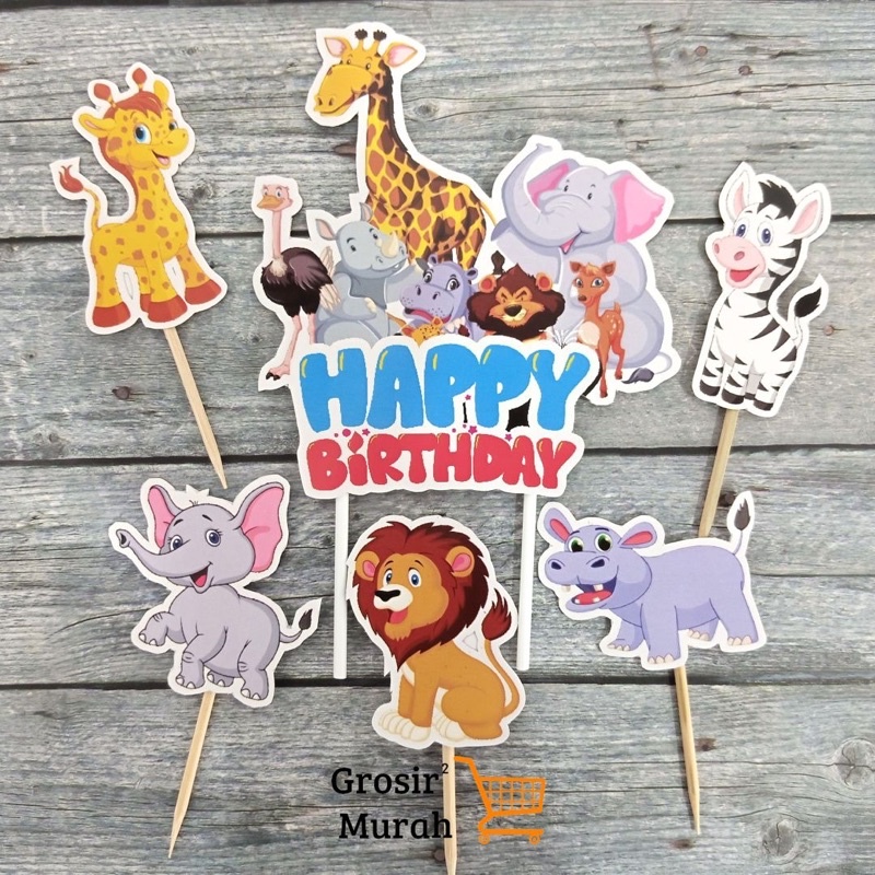 Jual Cake Topper Animals/Topper Kertas Animals | Shopee Indonesia