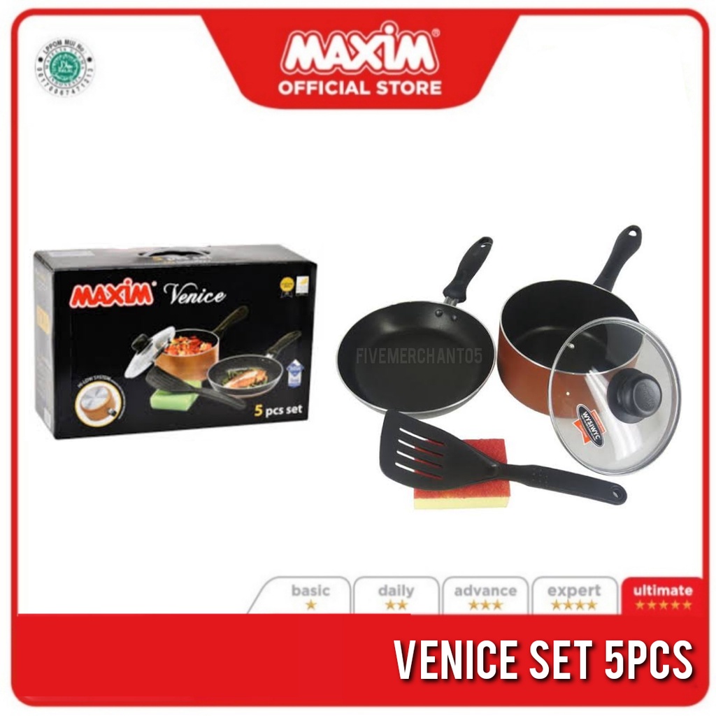 Jual Panci Set Maxim Venice 5pcs Panci Teflon Set Maxim Venice Set ...