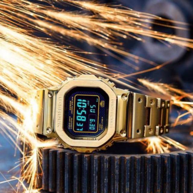 Jual JAM TANGAN PRIA G SHOCK GMW-B5000 GS RANTAI STAINLESS BLACK GOLD ...