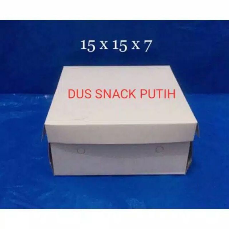 Jual DUS SNACK PUTIH UK 15X15 / Dus Nasi Kotak 15x15 cm Putih Polos ...