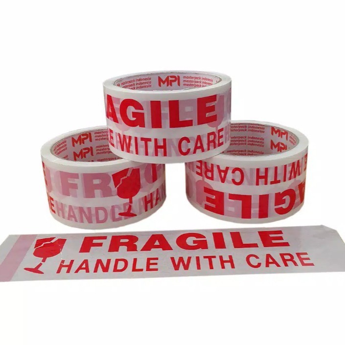 Jual Lakban Fragile / solatip fragile / stiker pecah belah / stiker ...