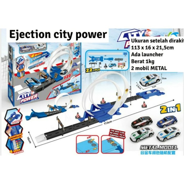 Jual Mainan Anak - City Power Ejection Racing Track Jalur Mobil Balap ...