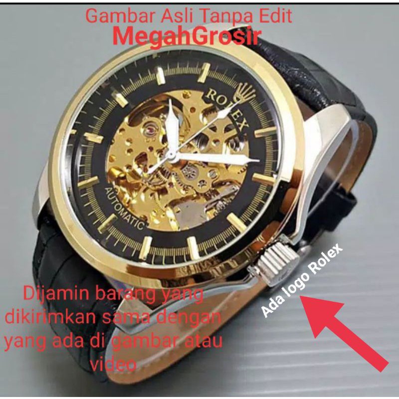 Jual jam Tangan Rolek pria Transparan jam Otomatis Mekanik jam ...