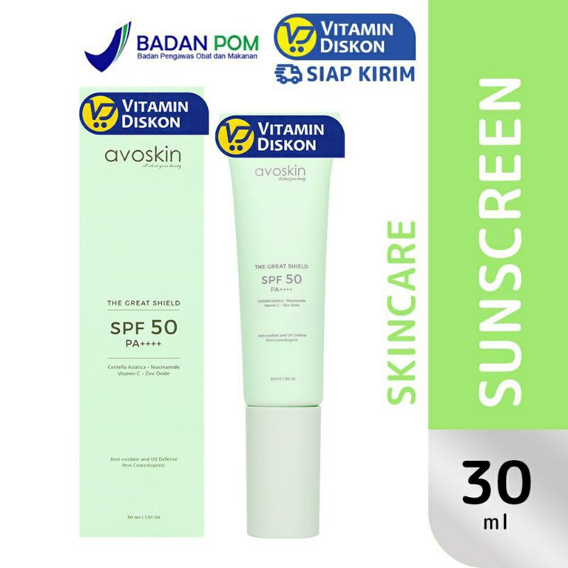 Jual AVOSKIN THE GREAT SHIELD SPF 50PA++++ (30ML) | Shopee Indonesia