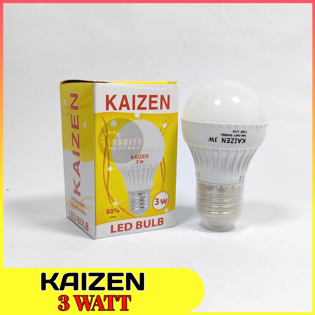 Jual Kaizen Lampu LED Bulb 3 Watt - Cahaya Putih | Shopee Indonesia
