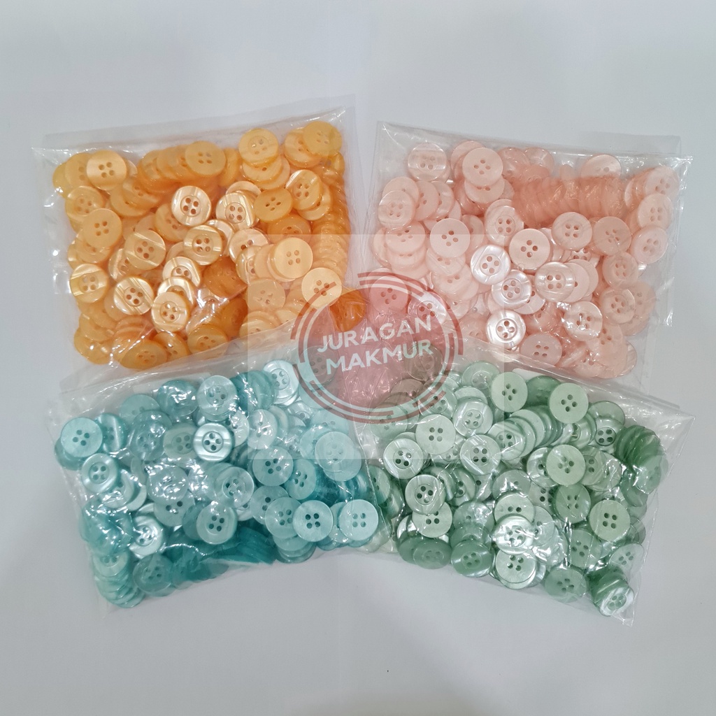 Jual [144pcs] Kancing Lubang 4 15mm Warna Kilap - Kancing Blouse 15mm ...