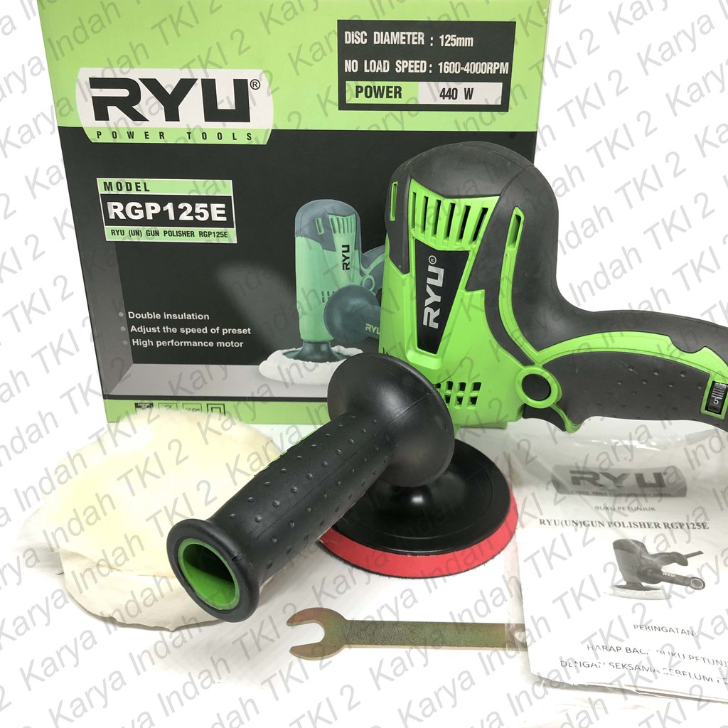 Jual Mesin Poles Mobil 5" RYU Gun Polisher RGP125E Variable Speed 440W | Shopee Indonesia