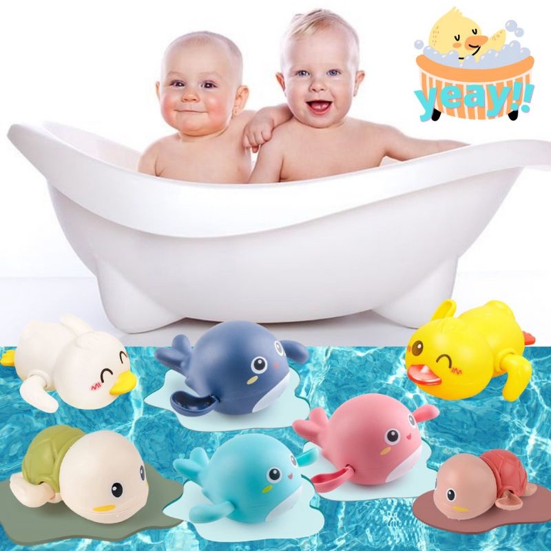 Jual mainan mandi bayi kura bebek air bathtub berenang gerak tanpa ...