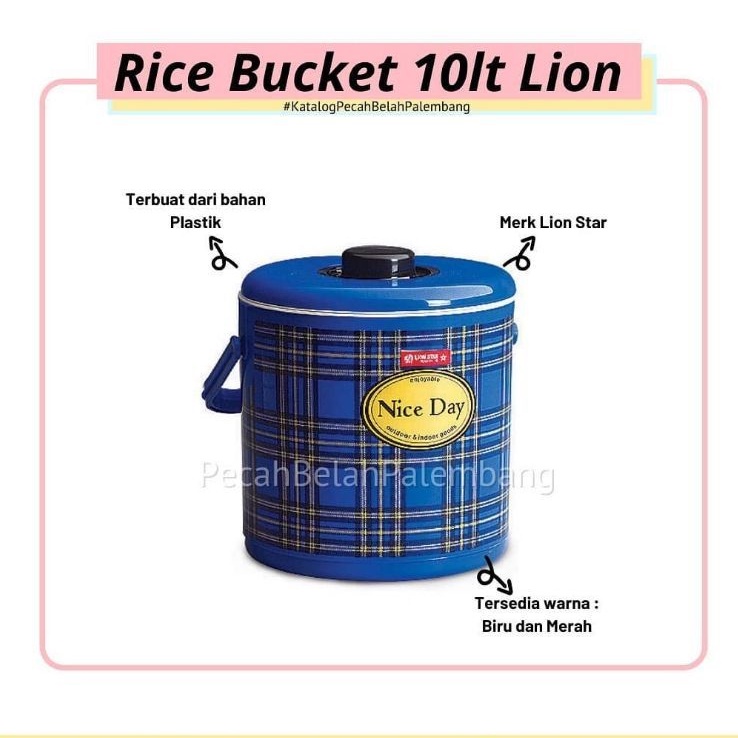 Jual RICE BUCKET 10LT LION STAR - PECAHBELAHPALEMBANG - RB 10LT LION ...