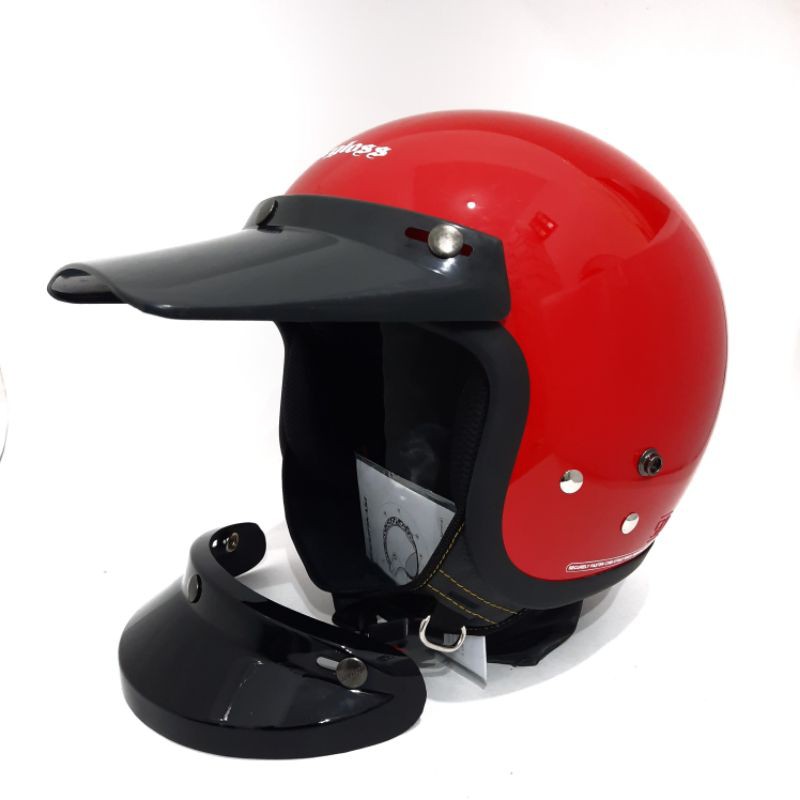 Jual Helm Cargloss Retro Merah Gloss | Shopee Indonesia