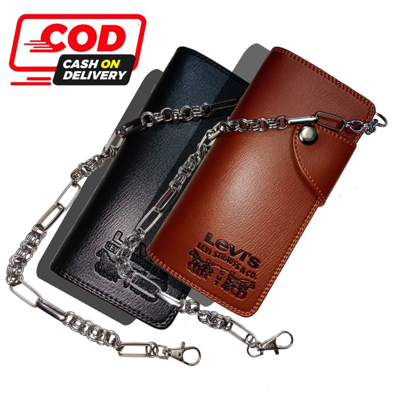 Jual Dompet Pria Ukuran Panjang + Rantai Dompet Kulit Sintetis Premium ...