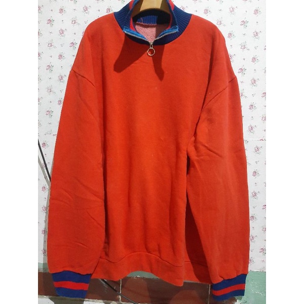 Jual SWEATER KERAH ZIPPER OVERSIZED LENGAN BALON GEMOY | Shopee Indonesia
