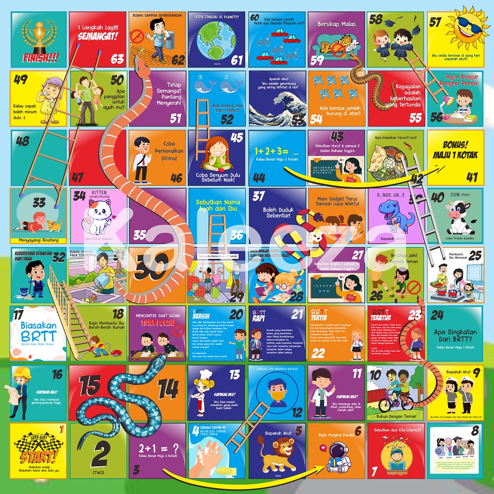 Jual Karpet Bermain Edukatif Ular Tangga Jumbo Anak - Seri Pengetahuan ...