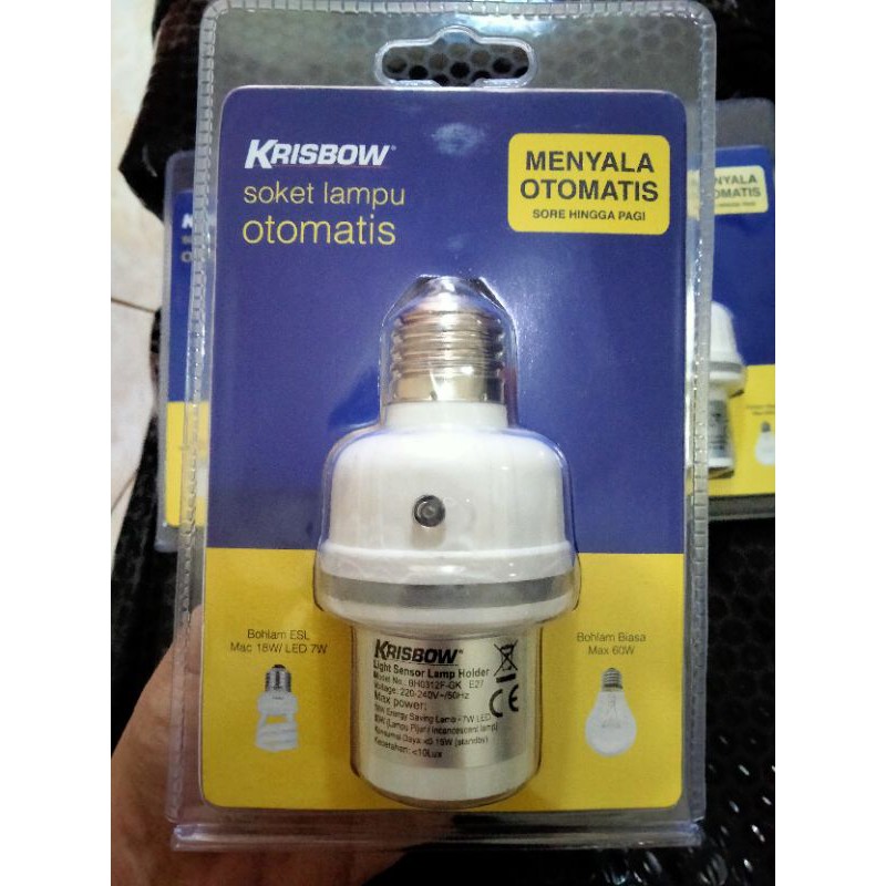 Jual krisbow socket fiting lampu otomatis sensor cahaya | Shopee Indonesia