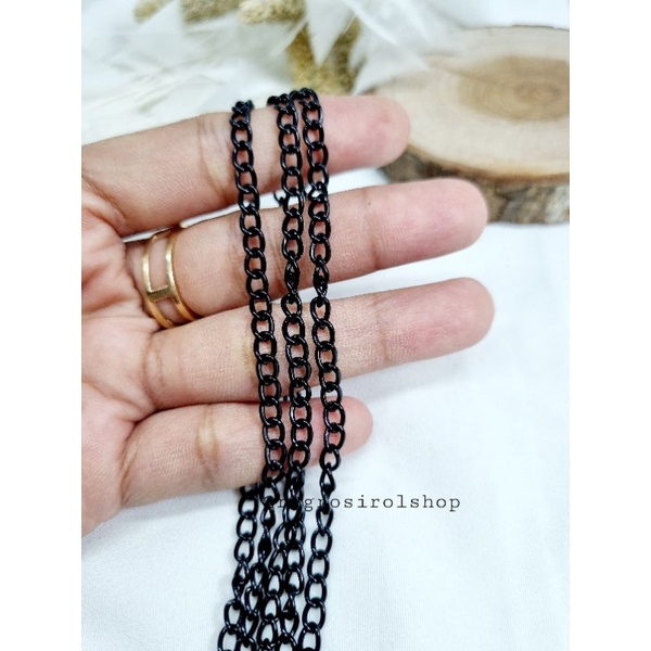 Jual rantai hitam 1.0mm - Rantai Nuri Netral Meteran ukuran 0.7mm ...