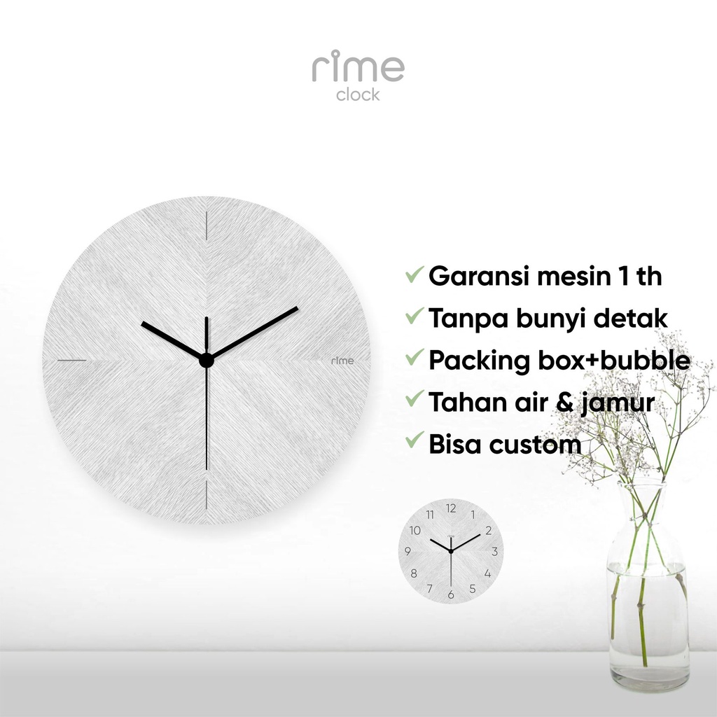 Jual Jam Dinding Kayu Putih Scandinavian - Scandi04 White Wood Modern ...