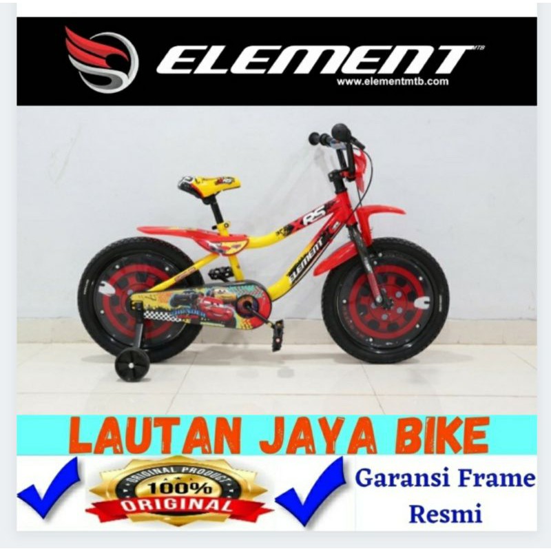 Jual SEPEDA ANAK 16 ELEMENT CARS XRS LIGHTING MCQUEEN | Shopee Indonesia