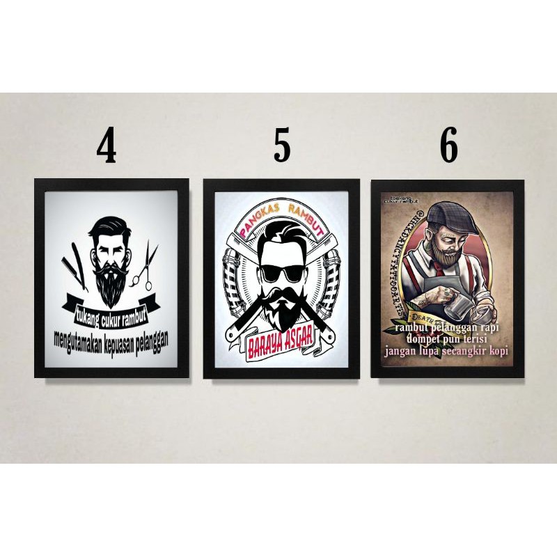 Jual poster bingkai Barbershop pangkas rambut | Shopee Indonesia