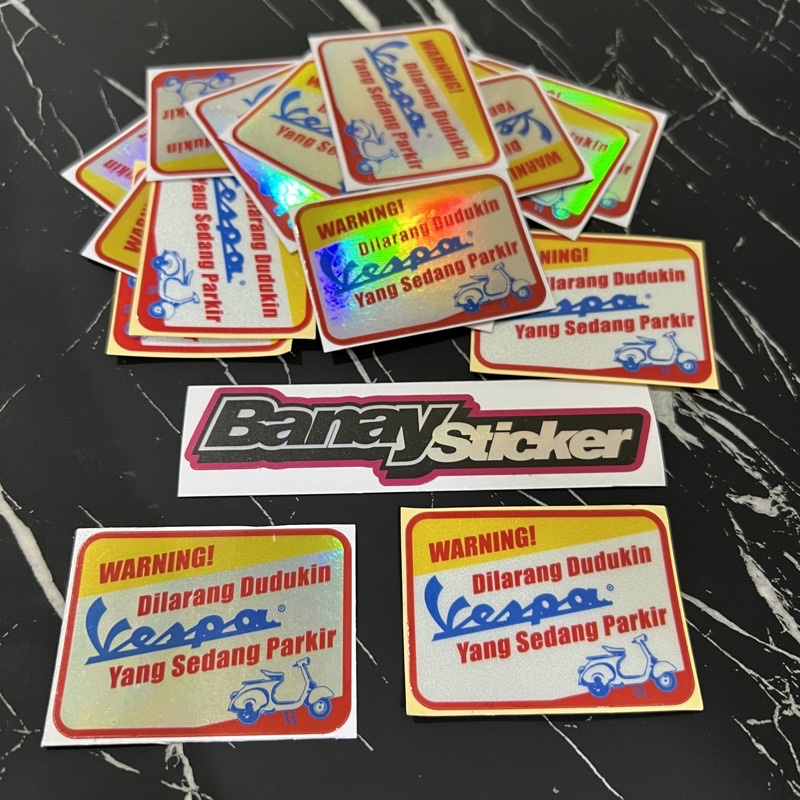 Jual STICKER WARNING DILARANG DUDUKIN VESPA YANG SEDANG PARKIR PRINCUTT ...
