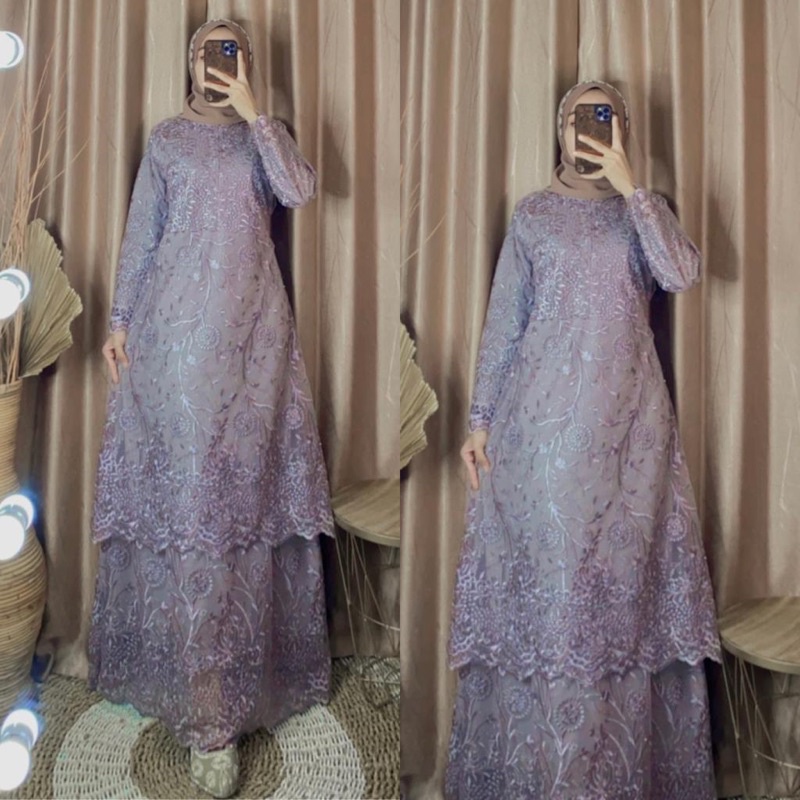 Jual Gamis Tile Bordir|Gamis Tingkat Tile|Gamis Busui Jumbo |Gamis Kondangan Mewah|Gamis Pesta ...