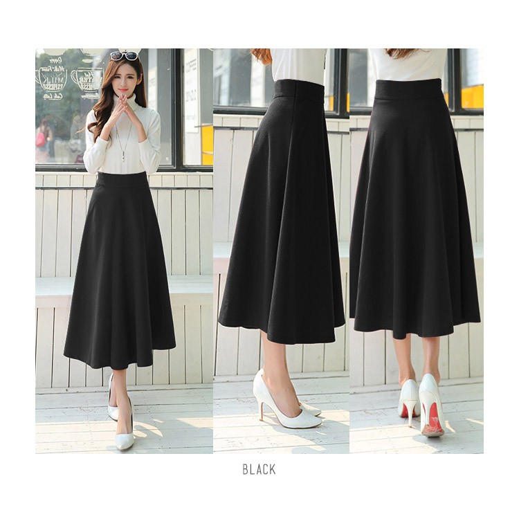 Jual KARAKOREA 830 Molly Maxi Flare Skirt Scuba Premium/Rok Panjang Rok ...