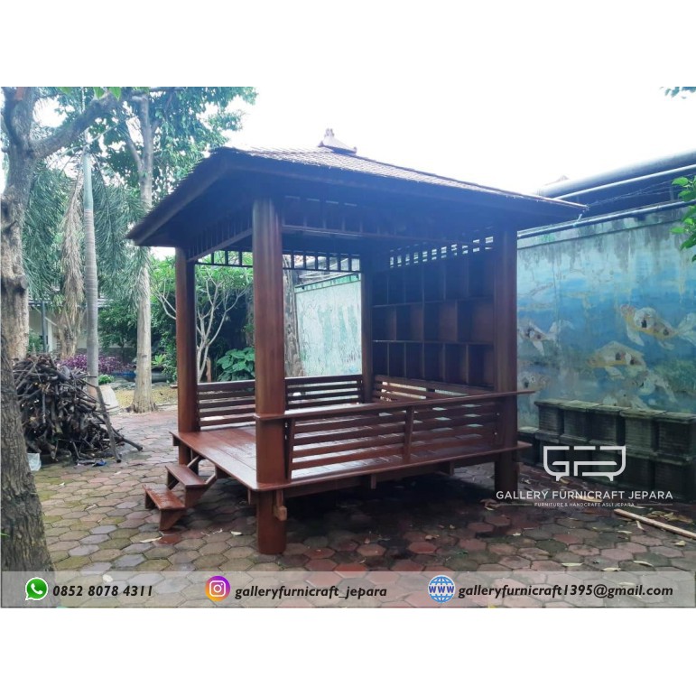 Jual Gazebo Outdoor 250x250 Coconut Wood | Shopee Indonesia