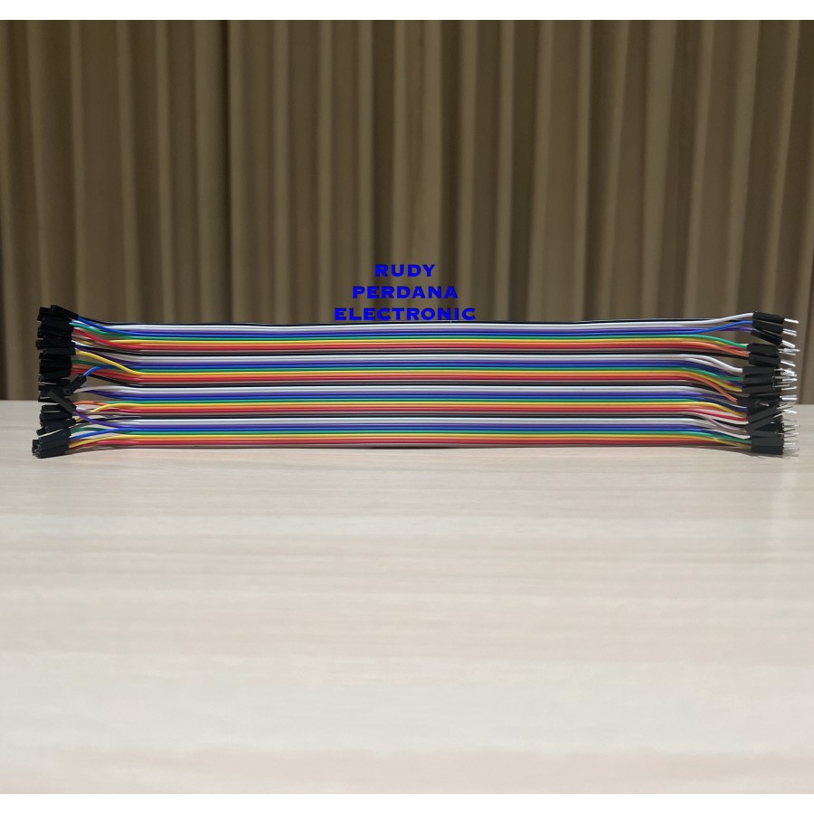 Jual KABEL CABLE JUMPER DUPONT PELANGI FEMALE TO MALE 40 PCS PIN 30 CM ...