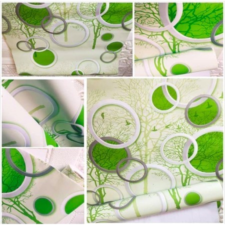 Jual WALLPAPER DINDING ukuran 45 cm x 10 M Motif POLKADOT GARDEN HIJAU | Shopee Indonesia