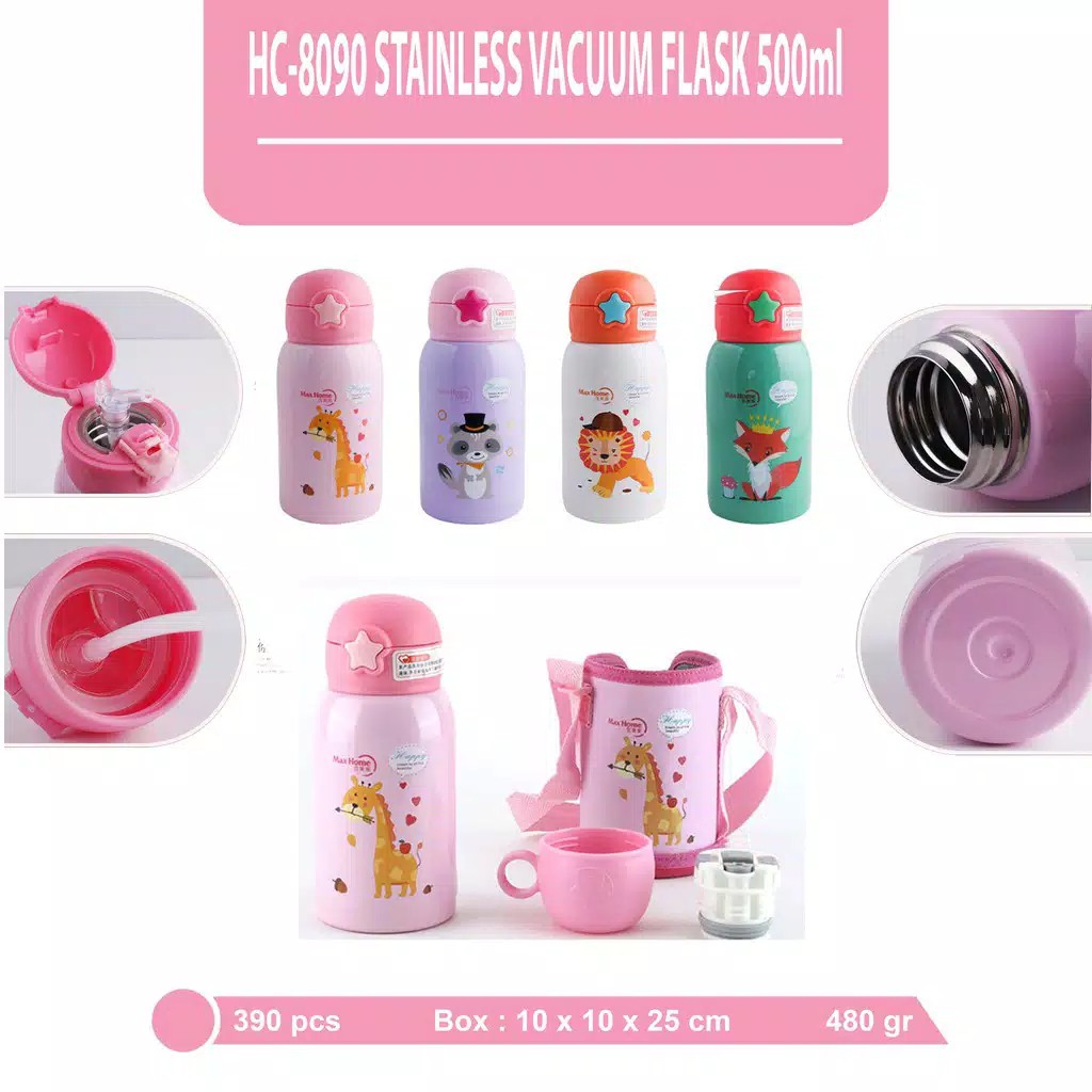 Jual BOTOL MINUM MAXHOME THERMOS HC-8090 ANIMAL SERIES 500ML / BOTOL ...