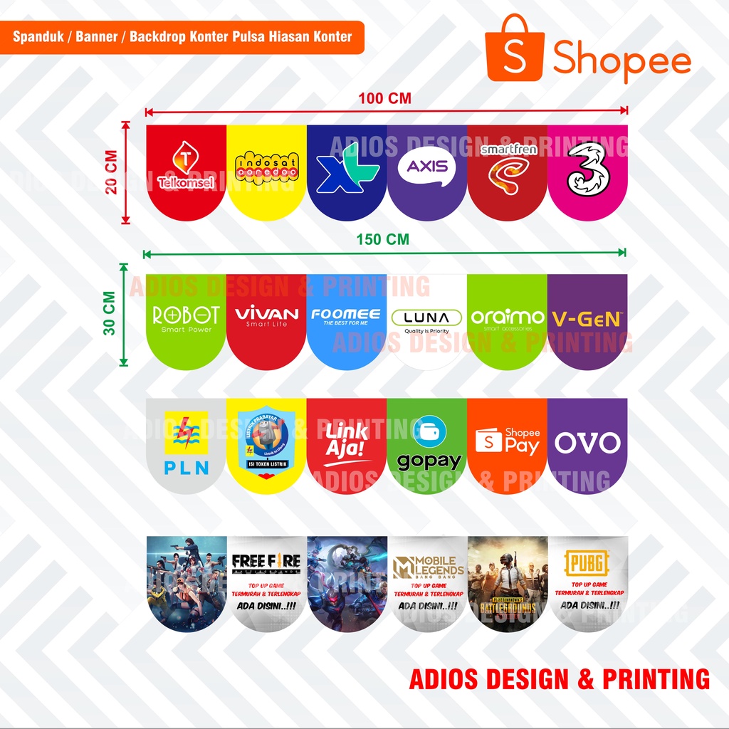 Jual Spanduk Hiasan Konter Pulsa atau Kios pulsa untuk di gantung ...