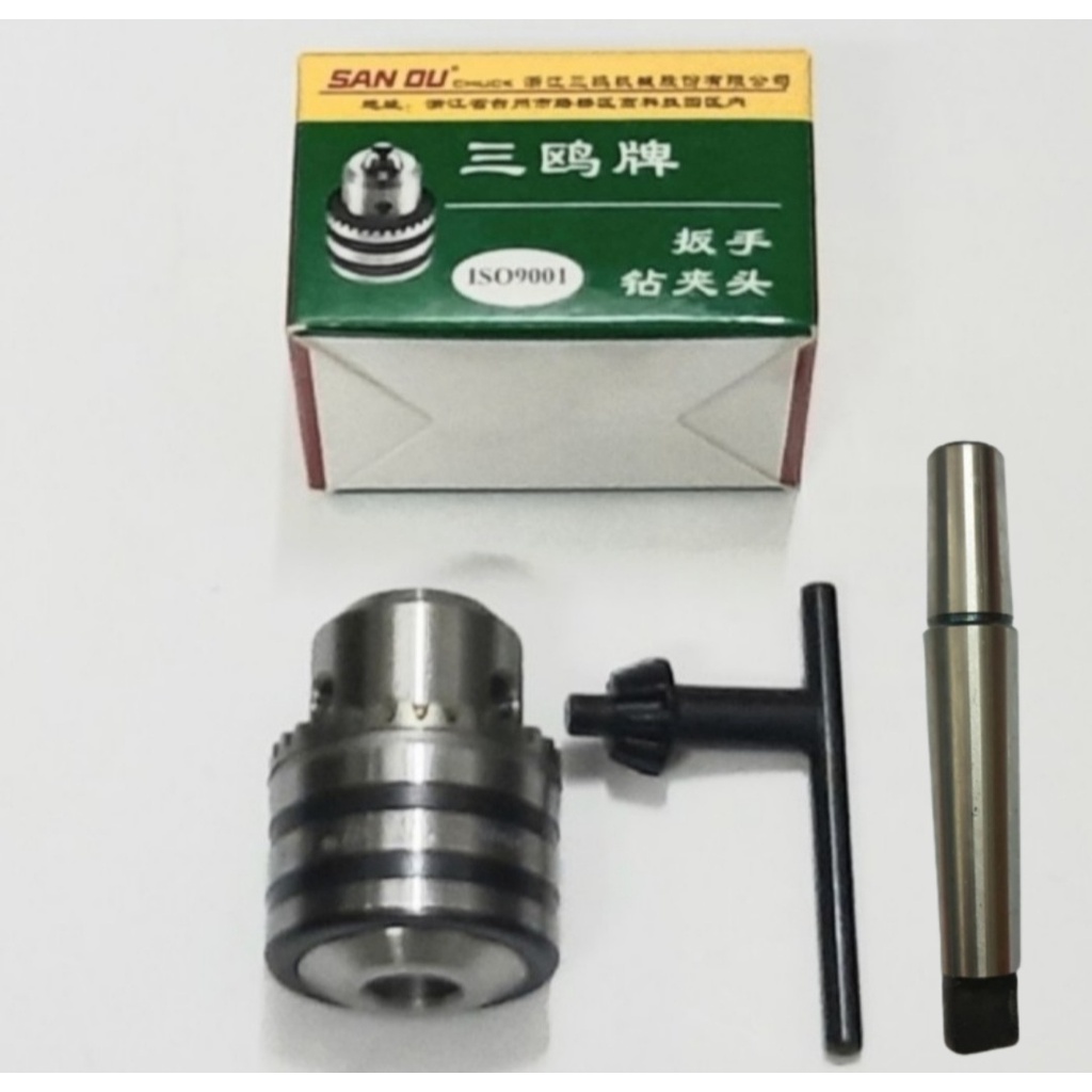 Jual Kepala Bor / Drill Chuck 3 - 16 mm mili Polos San Ou B16 + As MT 2 ...