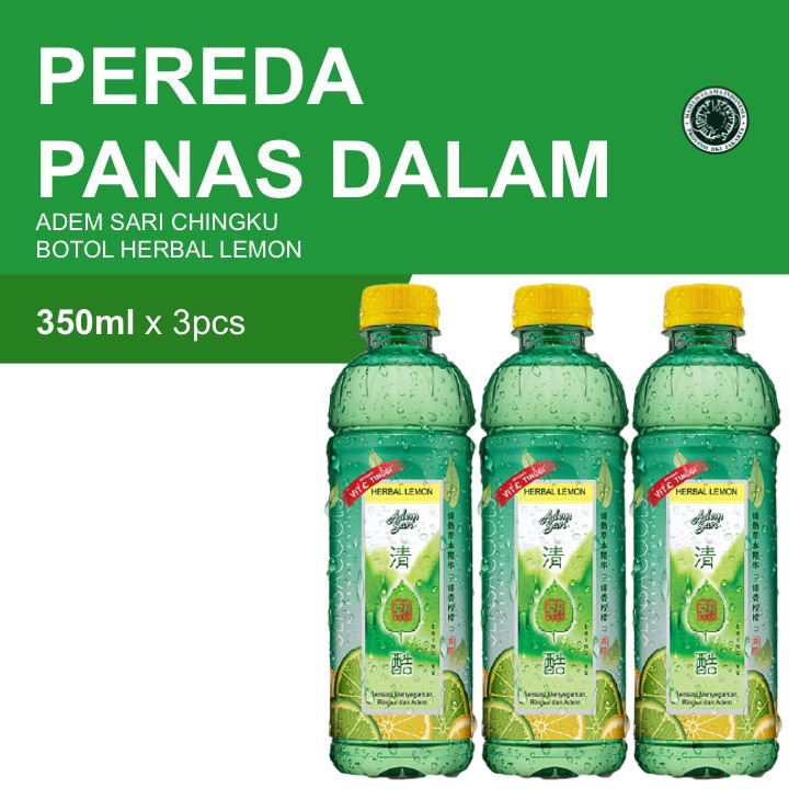 Jual Adem Sari Ching Ku Lemon Botol 350 ml x3 | Shopee Indonesia
