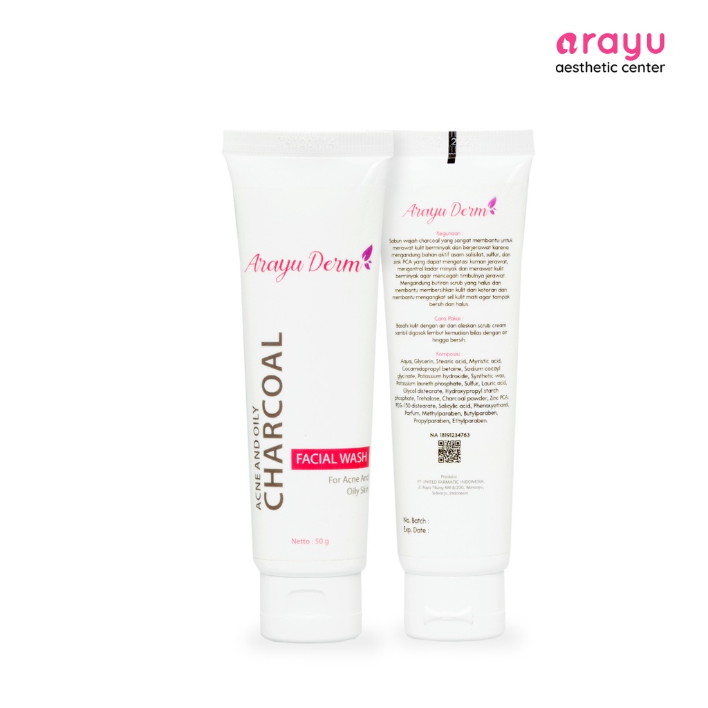 Jual Arayu Facial Wash Charcoal for Acne and Oily Skin 50gr | Shopee ...