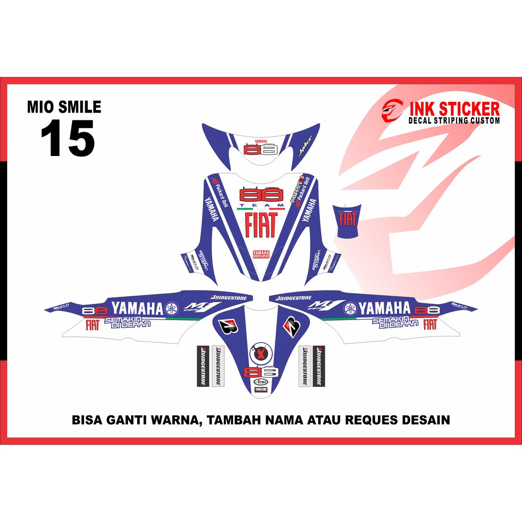 Jual Sticker Decal MIO SMILE Desain 15 Motif Fiat | Shopee Indonesia