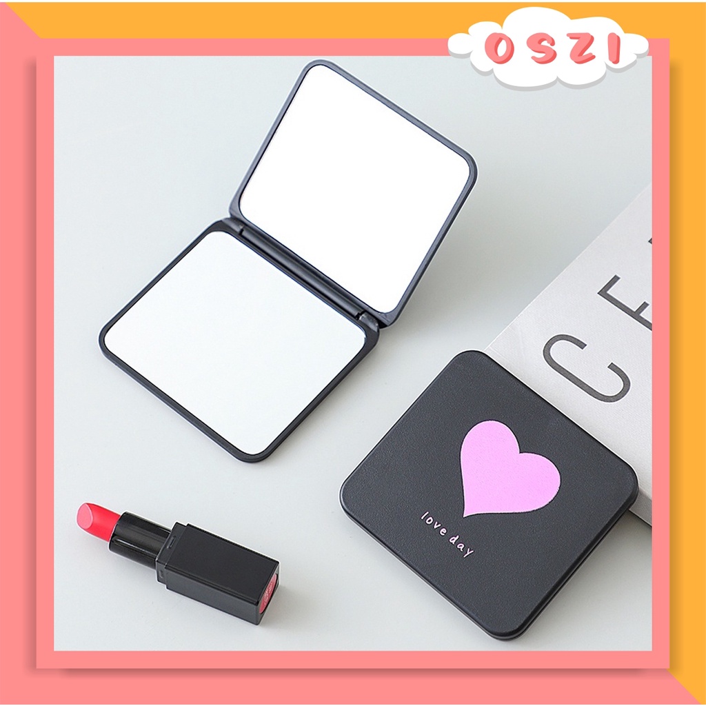 Jual OSZI Cermin Mini Lipat Untuk Make Up / Cermin Segiempat 2 Sisi ...