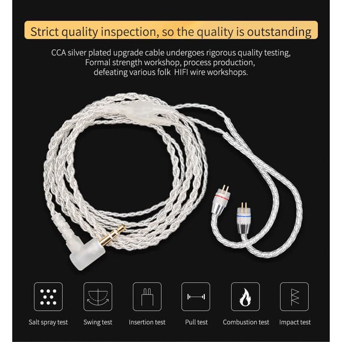 Jual CCA Cable Upgrade Braided Silver 4 Core Plated HiFi Sound Quality ...