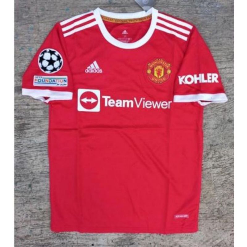 Jual Jersey Bola Manchester United MU Home Full Patch UCL 2022 Red ...