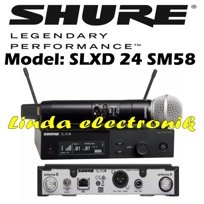 Jual mic wireless shure slxd24 sm58 shure slxd 24 sm 58 single mic original | Shopee Indonesia