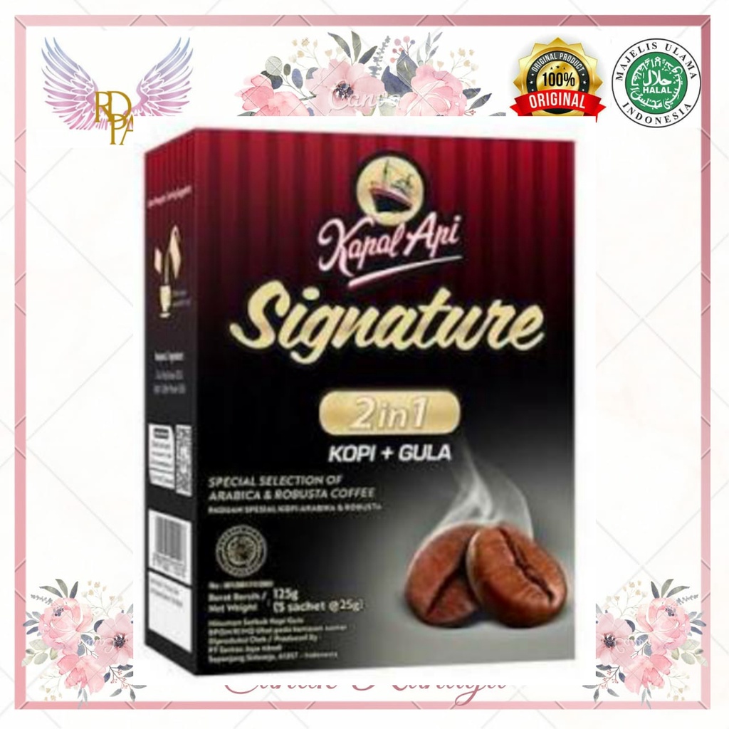 Jual Kopi Kapal Api Signature 2 in 1 Box. 1 Box Isi 5 Sachet 5x25 Gr ...