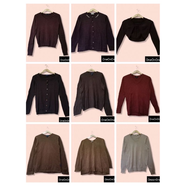 Jual SWEATER CARDIGAN KAOS RAJUT KNIT COKLAT CROP OVERSIZE UNIQLO Zara ...
