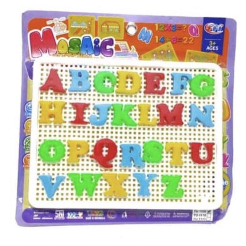 Jual Mainan Huruf ABC Abjad Mosaic - Mainan Edukasi Anak Mengenal Huruf ...