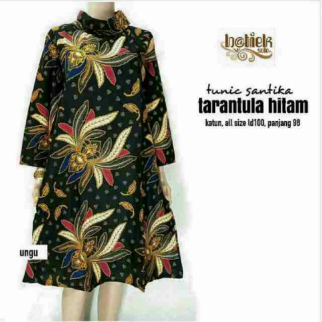 Jual BATIK PEKALONGAN TUNIQ TARANTULA HITAM DND | Shopee Indonesia
