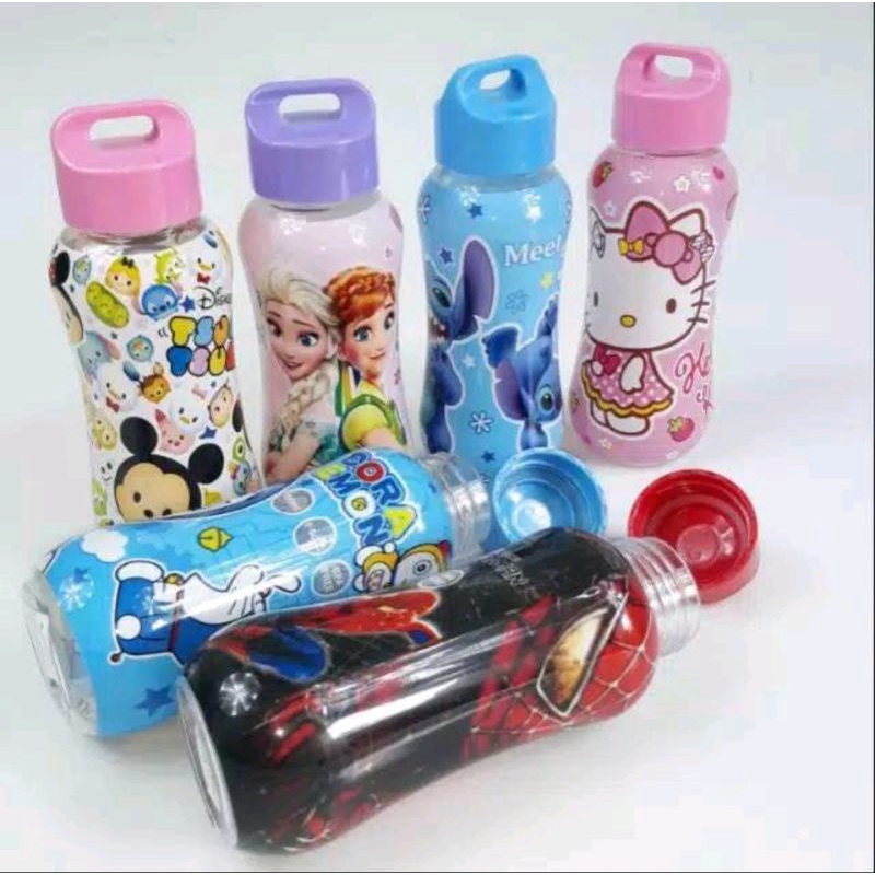 Jual Botol minum anak karakter // Botol minum lekuk susu UK 350 ML // Bottle BPA FREE | Shopee ...