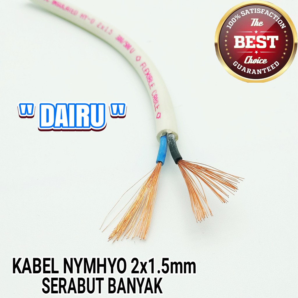 Jual KABEL SERABUT TEBAL ISI 2 NYMHYO 2x1.5mm PUTIH ISI BANYAK HARGA 1 METER KABEL LISTRIK CABLE ...