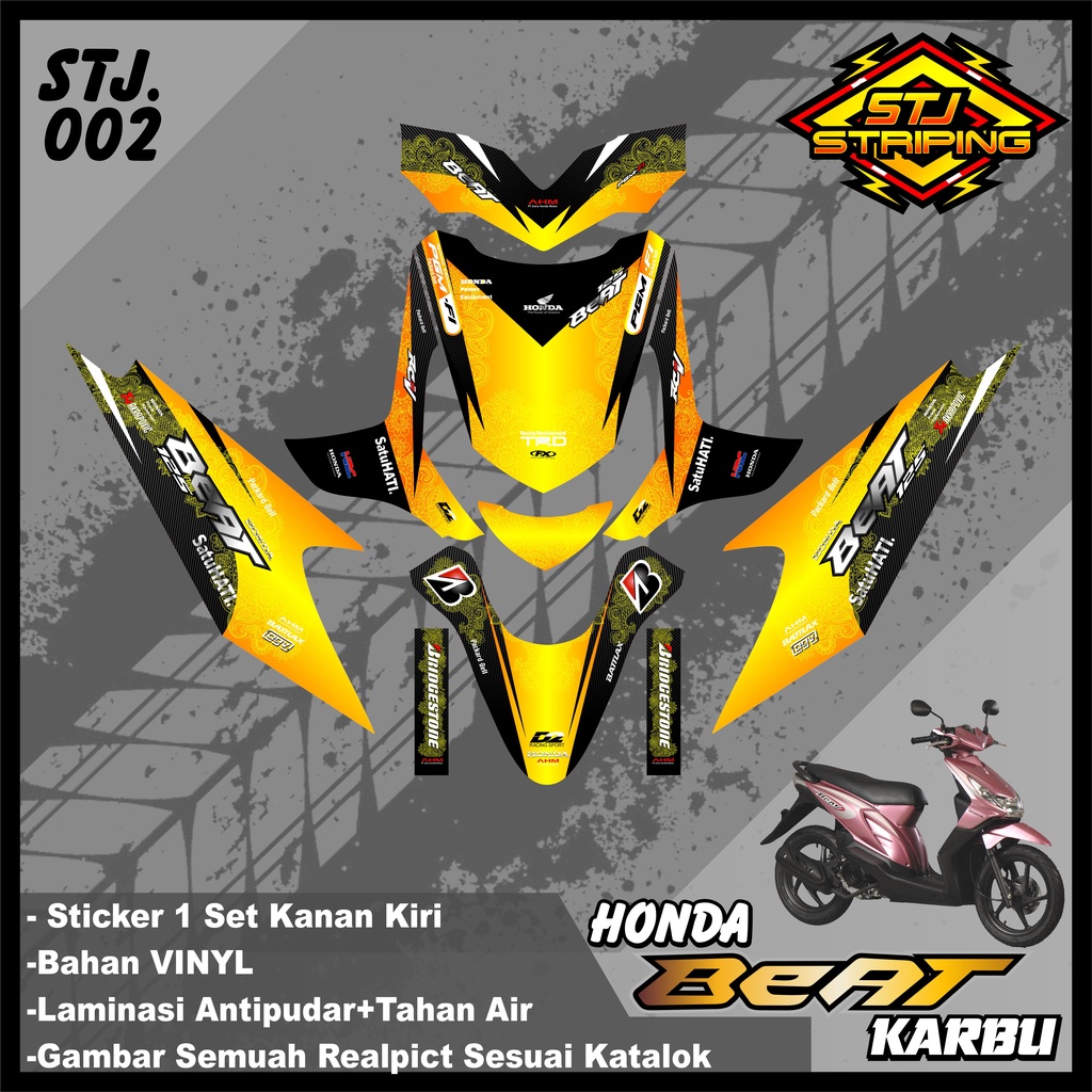 Jual Decal striping Full body BEAT KARBU. Decal Lis Variasi Beat KARBU ...