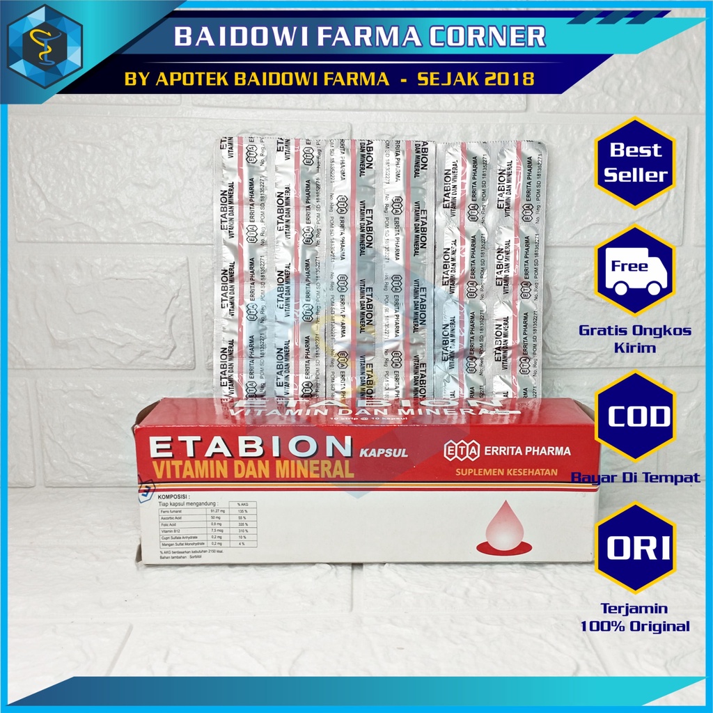 Jual ETABION KAPSUL MULTIVITAMIN DAN MINERAL STRIP | Shopee Indonesia