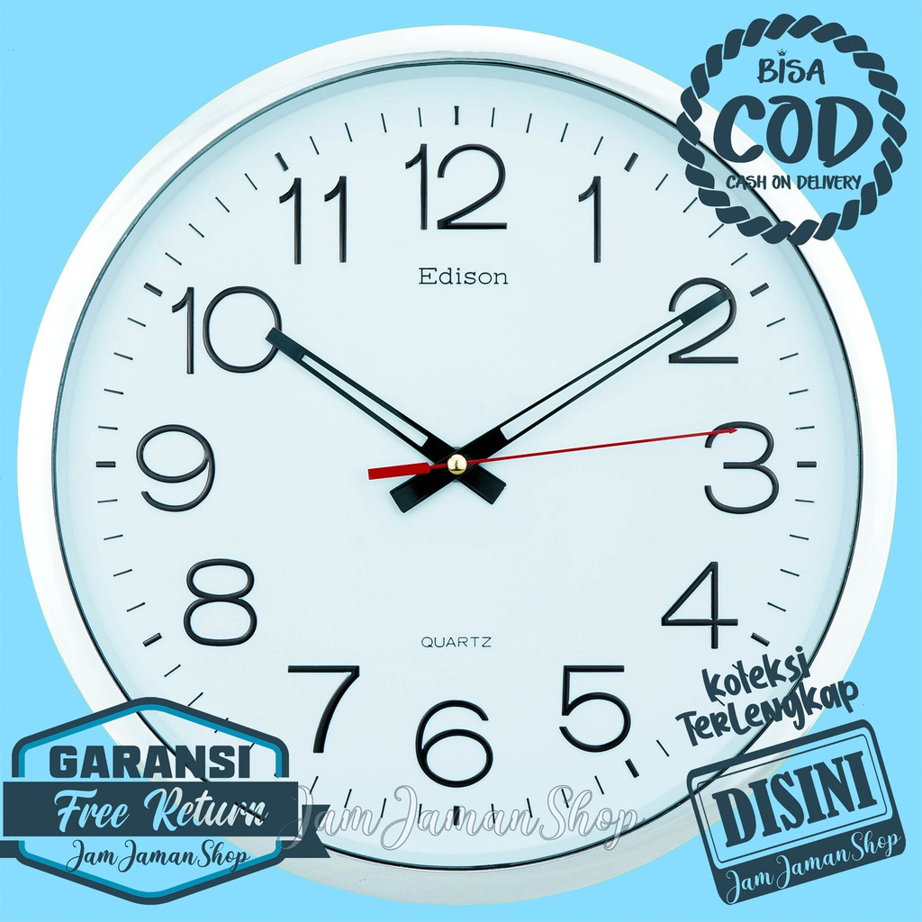 Jual Jam Dinding Kantor Polos Minimalis 28 cm Dekorasi Dinding Garansi ...